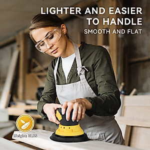PHENDO Electric Random Orbital Sander Brushless 350W 3A Multi-function Variable Speed Corded Orbital Sanders Machine For Woodworking, Car, Drywall Sanding, Polishing…
