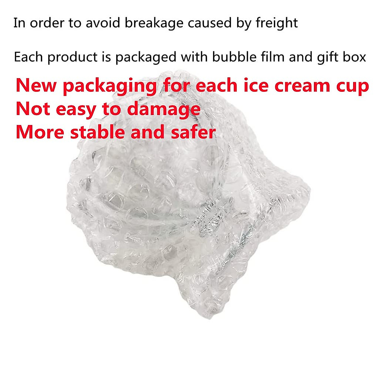 Aebor 6 sets Glass Ice Cream Cups,Dessert Bowls, for Dessert, Sundae, Ice Cream, Fruit, Salad, Snack, Cocktail,etc (Includes 6 Glass Ice Cream Cups And 6 Metal Spoons)