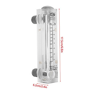 Liquid Flowmeter, Water Meter Panel Type Glass Liquid Flowmeter 0.2-2GPM/1-7LPM Water Measuring Meter