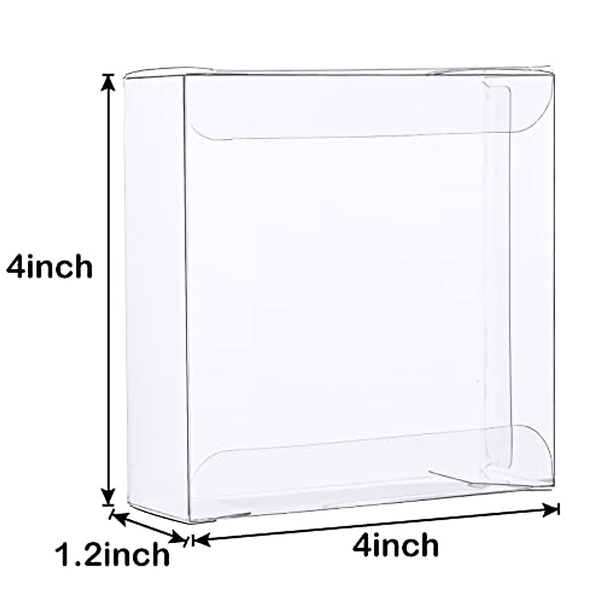 YOZATIA 25PCS Transparent Boxes 4 x 4 x 1.2 inch, Candy Box, Clear Favor Boxes Gift Boxes for Wedding, Party and Baby Shower Favors