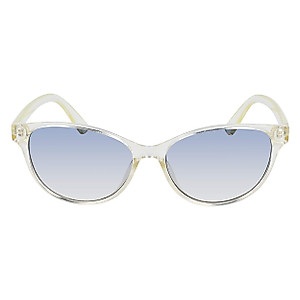 Calvin Klein Women's CK20517S Cat Eye Sunglasses, Crystal Pale Yellow, 56/15/140