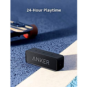Anker Bluetooth Speakers, Soundcore Bluetooth Speaker with Loud Stereo Sound, 24-Hour Playtime, 66 ft Bluetooth Range, Built-in Mic. Perfect Portable Wireless Speaker for iPhone, Samsung (Renewed)