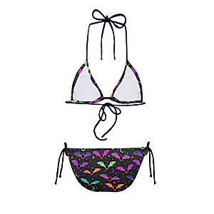 ZPINXIGN Witchcraft Bat Bikini Sets for Women Sexy Swimsuit Push Up Bathing Suit Triangle High Cut Bikini Top Bottom