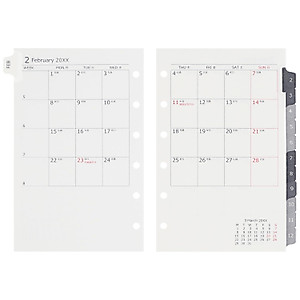 Maruman LS473-24 Notebook, Refill, 2024, Mini Data Plan, Monthly Block, Begins with January 2024