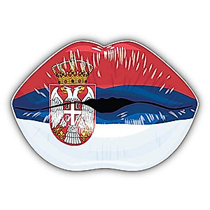 DG Graphics Serbia Flag Lips Art Decor 5'' x 4'' Magnet Vinyl Magnetic Sheet for Lockers, Cars, Signs, Refrigerator