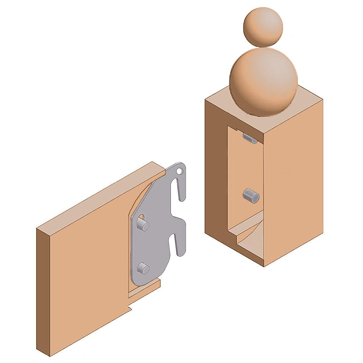 kilofly 4 pc Wooden Bed Frame Bracket Headboard Footboard #10 Hook Plate