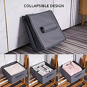 YOUDENOVA Hanging Closet Organizers, 6-Shelf Hanging Closet Storage Shelves with 3 Drawers, Grey