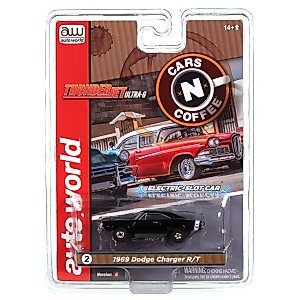 Auto World Thunderjet 1969 Dodge Charger R/T (Black) HO Scale Slot Car