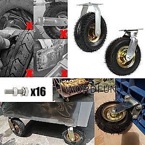 Swivel Caster Wheel Heavy Duty Caster Solid Rubber Wheel, with Tyre Veins Highly-Elastic Moving Silent, for Trolley, Carts, Furniture, Dolly, Replacement Casters