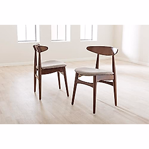 Baxton Studio Flora Dining Chair in Light Gray (Set of 2)