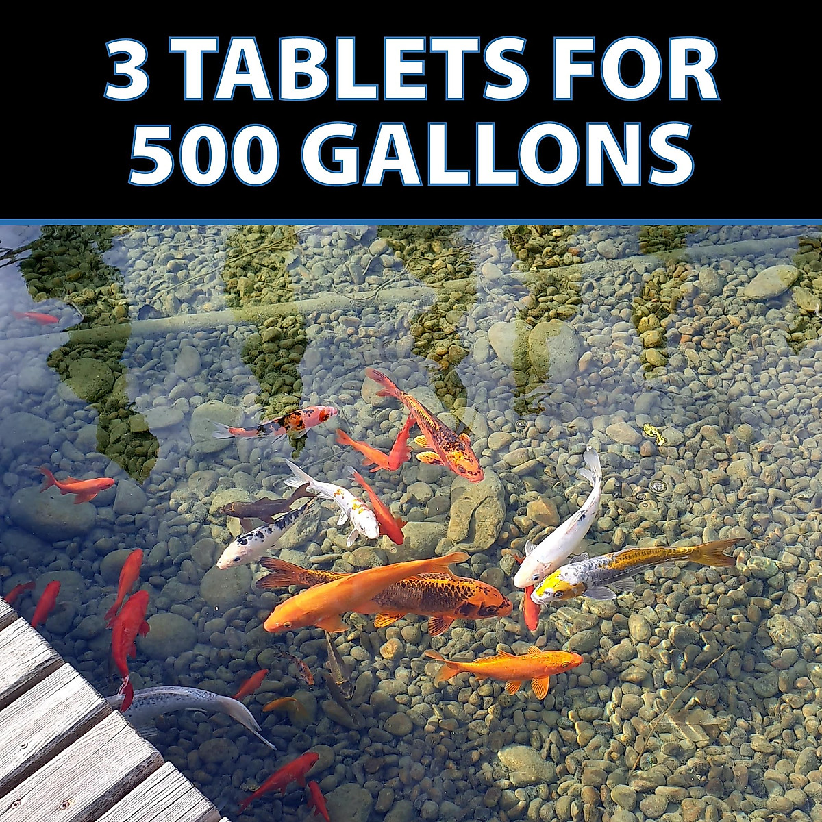 CrystalClear MuckOff, Natural Pond Muck Treatment, Water Garden, Fountain & Bird Bath Sludge Remover, Living Beneficial Bacteria Clarifier with Enzyme, Fish, Aquatic Animal, & Pet Safe, 48 Tablets