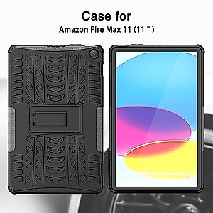 K Shockproof Case for Fire Max 11 with Screen Protector Rugged Hard Cover Protective Slim Case for Fire Max 11 Shoulder Strap (Green)