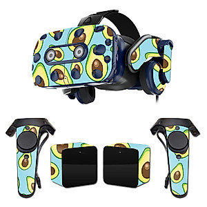 MightySkins Skin Compatible with HTC Vive Pro VR Headset - Blue Avocados | Protective, Durable, and Unique Vinyl Decal wrap Cover | Easy to Apply, Remove, and Change Styles | Made in The USA