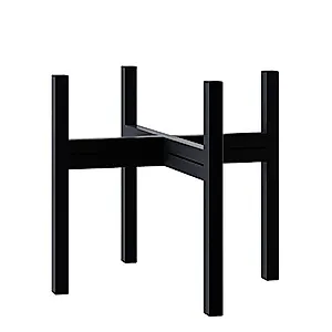 FaithLand Mid Century Plant Stand Indoor Outdoor (EXCLUDING 12" Plant Pot) , Hold Up to 12 Inch Planter, Metal Planter Stand, Potted Plant Holder, Black - Fits Snake Plant - Upgraded Design.