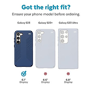 Speck Black Samsung Galaxy S23 Case - Drop Protection, Extra Grip, Scratch Resistant & Shock-Absorbent Case for Galaxy S23 - Slim Design Grip Protection S23 Black Case - Grip Case Presidio2