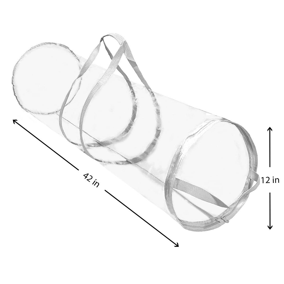 Primode Wrapping Paper Storage Bag, Gift Wrap Organizer, Fits 40 Inch Long Rolls, Hold Up to 24 Rolls, Heavy Duty Clear PVC Bag with Top and Side Handles (White)