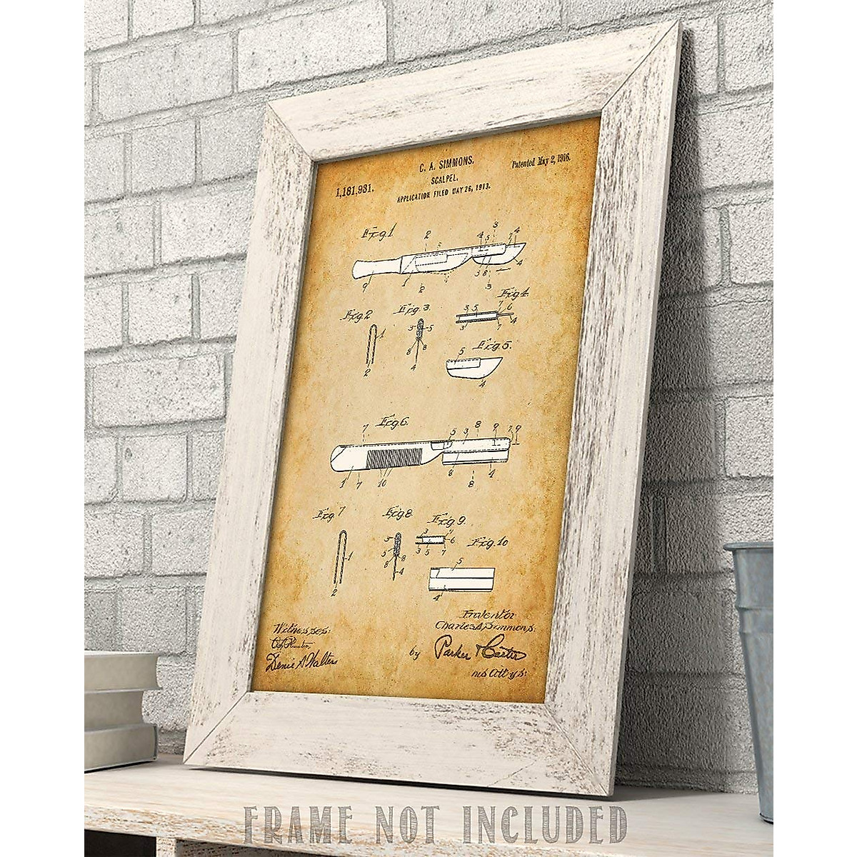 Scalpel Patent Print - Surgical Knife Poster, Surgery Room and Office Wall Decor, Gifts for Surgeon Doctors, Medical Student and Paramedic Gifts, 11x14 Unframed Art Print Poster