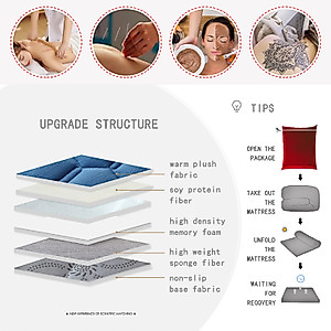 5cm/7cm Thicken Massage Table Mattress Pad Trapezoidal Lash Bed Mattress Cover Beauty Salon Bed Sheets with Holes Memory Foam Mattress Topper for Spa Bed (Without Bed),Grey,70x185+7cm