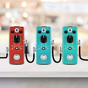 Devinal Guitar Patch Cable 12 inch, Instrument Effects Adapter Set 3 Pack, Pedal Boards Cord 1 feet kit, 1/4 Mono Right Angle Pancake Type Connectors, Ts Low-Profile Plug