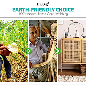 Cane Webbing Roll 24" Wide - Open Mesh Rattan Roll - Woven Cane Material Rattan Fabric Sheets Open Weave Wicker Material for Chair Caning Kit, DIY Supplies, Furniture Repair, Replacement Kit (2'x6')