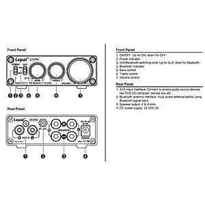 Lepai LP-275S Digital Hi-Fi 2 x 75W Bluetooth 5.1 Amplifier with Power Supply
