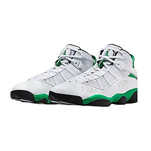 Nike Jordan Men's 6 Rings Basketball Shoes (White/Black/Lucky Green, us_Footwear_Size_System, Adult, Men, Numeric, Medium, Numeric_12)