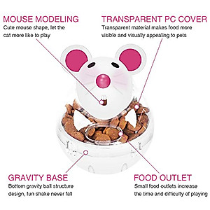 Legendog Cat Slow Feeder Cat Food Ball Mice Water Droplet Bone Tumbler Shaped Pet Treat Ball Cat Food Toy Ball Pet Food Ball (White)