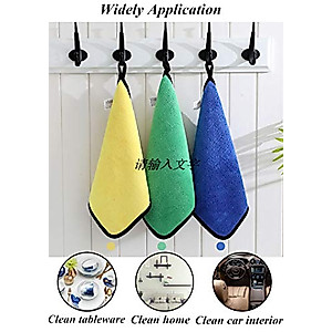 XYZU Microfiber Car Cleaning Towels,Ultrasoft Coral Velvet Drying Towels,Set of 6 Super Absorbent Scratch Free Cloths for Car Polishing Detailing and Home Washing