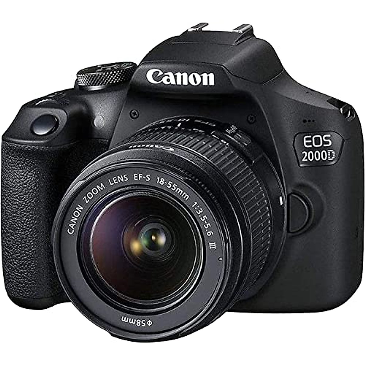 Camera EOS 2000D DSLR W/ 18-55mm Zoom Lens Bundle with 32GB Memory, 3PC Filter Kit, Case, Flex Tripod, Photo Kit (27 Pieces)