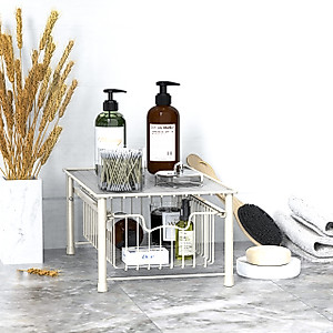 Simple Houseware Stackable Basket Drawer, White