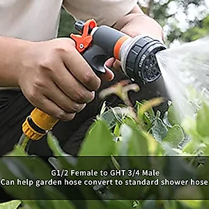 2 PACK G1/2 Female to GHT 3/4 Male Hose Adapter Brass Threaded Pipe Fitting Hose Connector Hose Coupler Water Hose Adapter Garden Hose Swivel