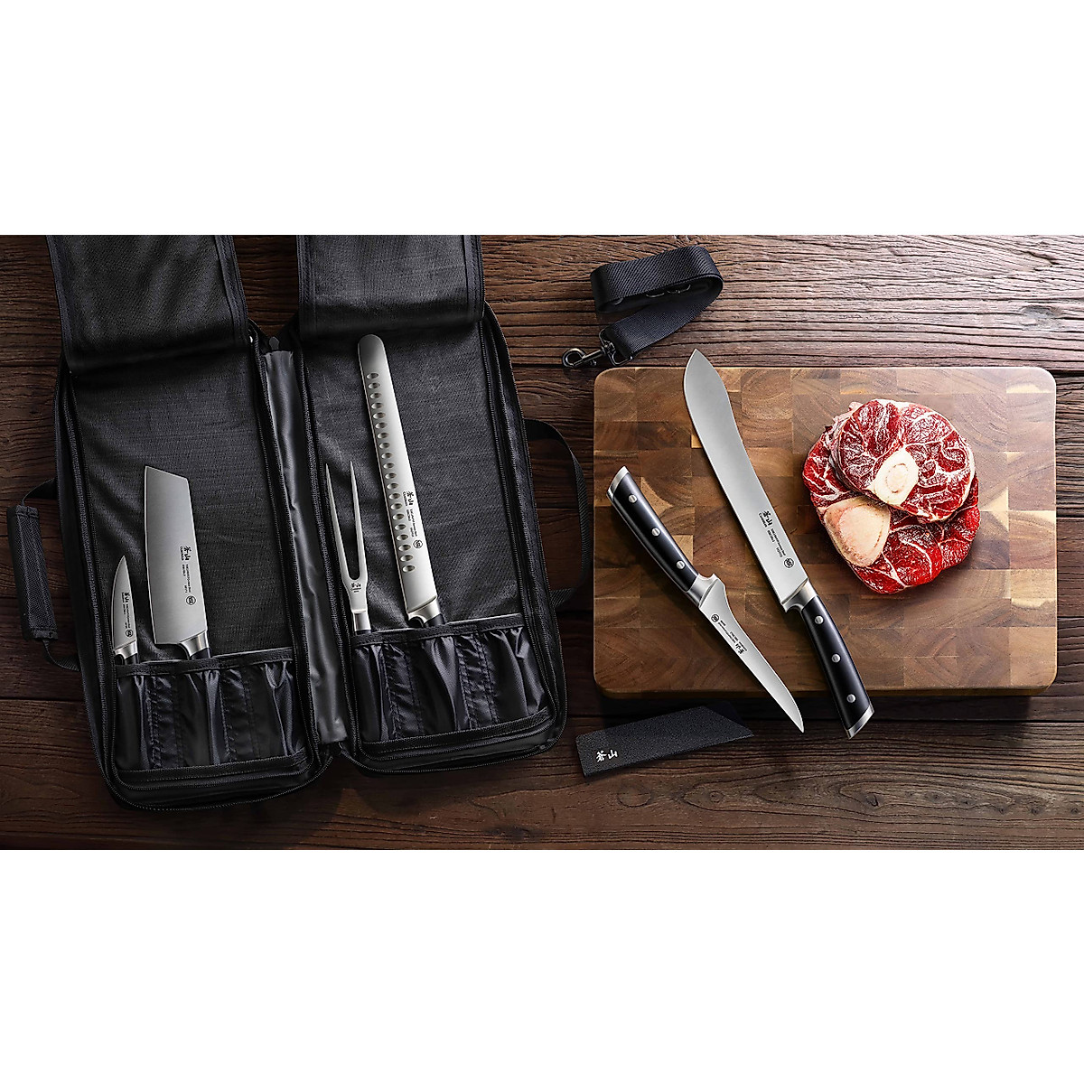 Cangshan S Series 1024135 German Steel Forged 7-Piece BBQ Knife Set