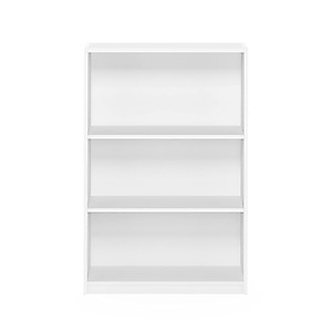 FURINNO JAYA Simple Home 3-Tier Adjustable Shelf Bookcase, White