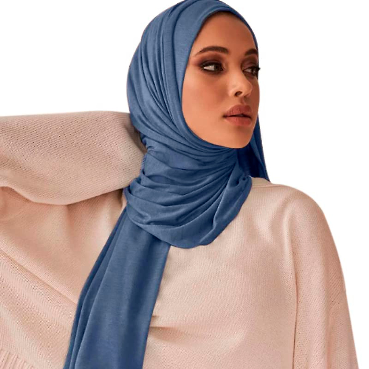 ANKOMINA Women Soft Cotton Muslim Jersey Hijab Head Wrap Scarves Fashion Long Scarf Shawls