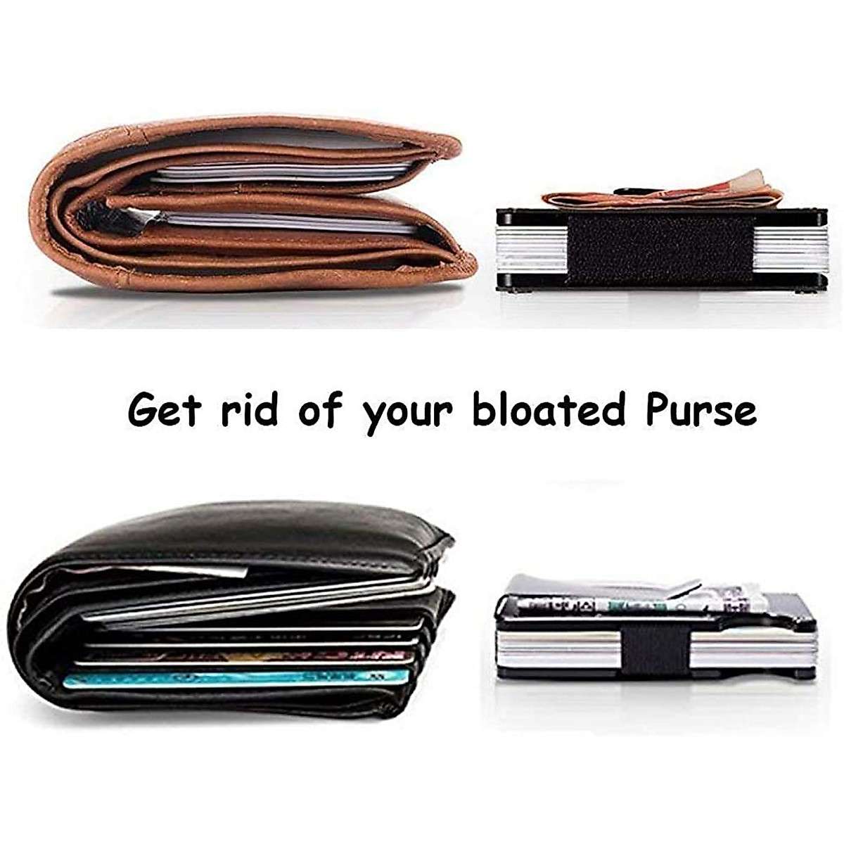 WALLET Blik Traders Carbon Fiber Metal Money Clip RFID Blocking Credit Card Holder, Slim Front Pocket for Men and Women, Minimalist