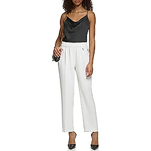 Karl Lagerfeld Paris Women's Everyday Relaxed Casual Pant, Soft White, 6
