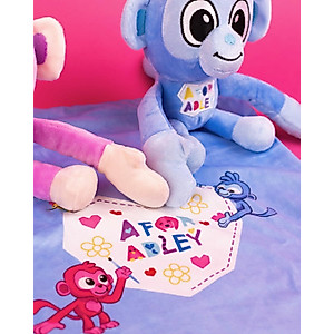 A FOR ADLEY Official Merch Monkey Buddies, A Pink and Blue Monkey Ready to Be Your Favorite Stuffed Animal Friend. Comes with Carrying Bag.