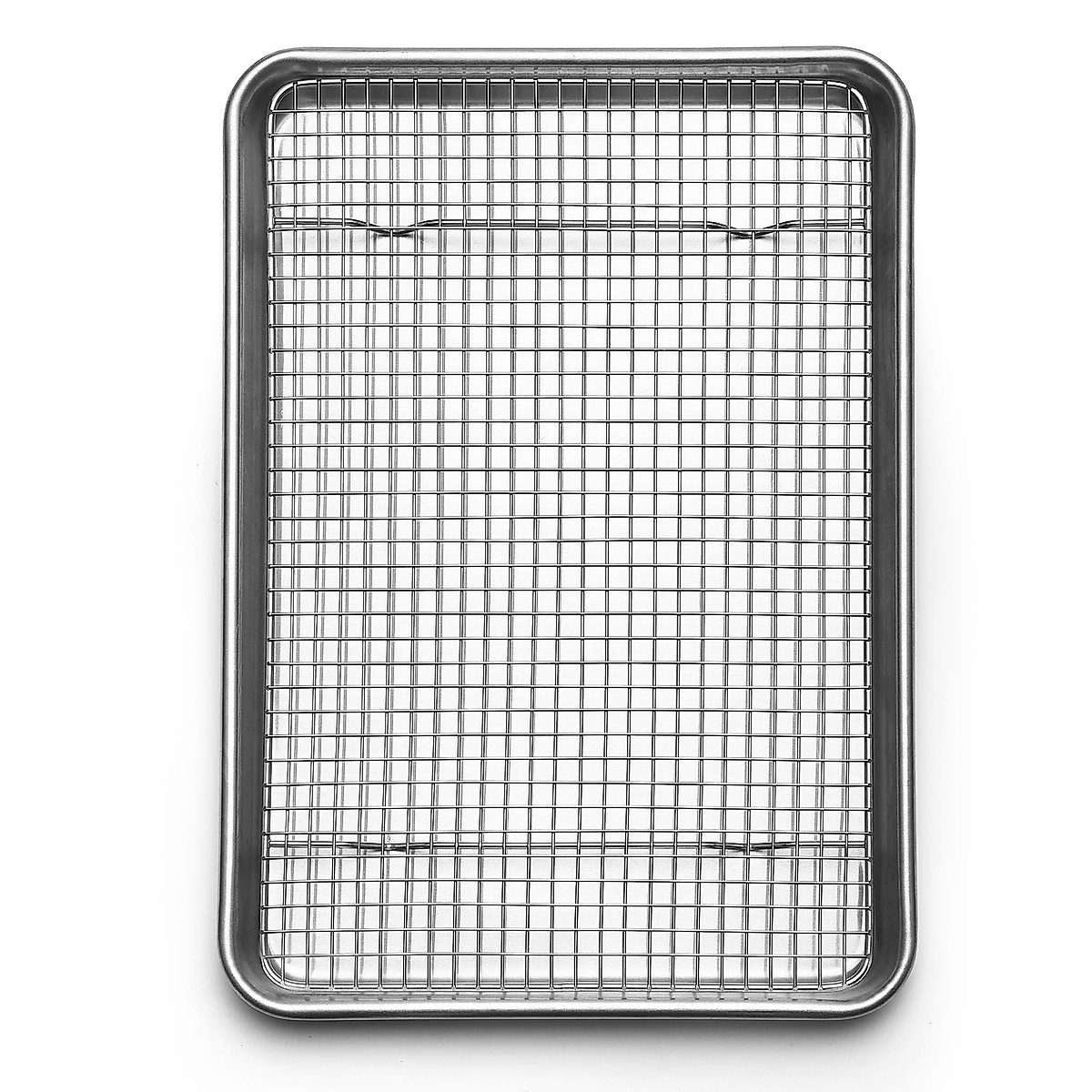 Spring Chef 10”x15” Stainless Steel Cooling Rack & Aluminum Baking Pan Bundle