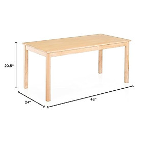 Guidecraft Rectangular Wooden Classroom Table, 20.5" Tall Children's Activity Table for Preschool