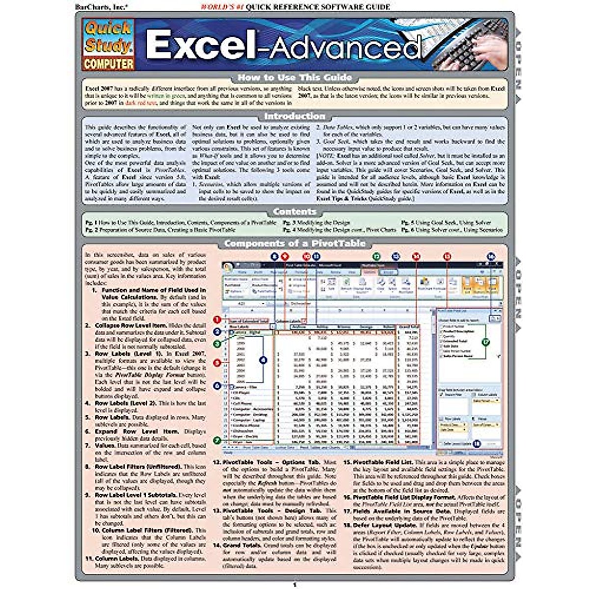 Excel Advanced QuickStudy Laminated Reference Guide (QuickStudy Computer)