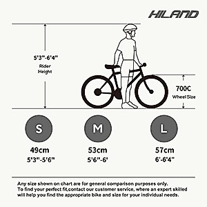 HH HILAND Adult Road Bike 700c Racing Bike with 14 Speeds, Aluminum Frame, Caliper Brake, City Commuter Bicycle for Women Men