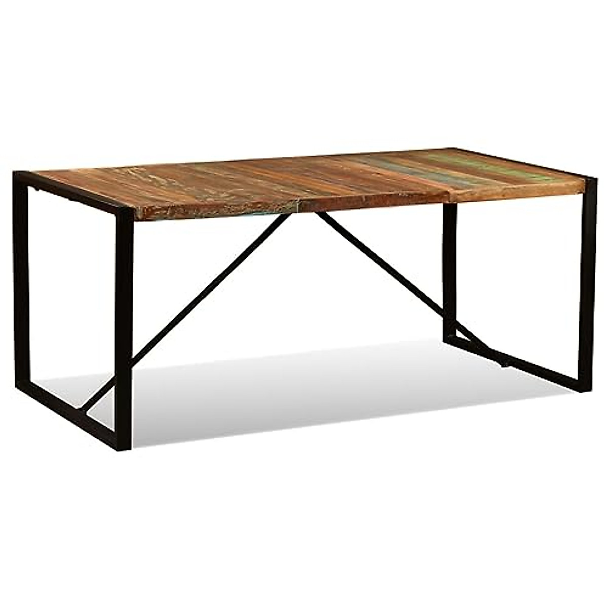 WHOPBXGAD Dining Table,Wooden bar Table, Industrial Restaurant bar Table Suitable for Living Room, Dining Room, Bistro Table,Solid Reclaimed Wood 70.9"