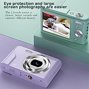 Niaviben Digital Camera Rechargeable Mini 30 Million Pixel HD Camera Student Camera Pocket Camera Digital Compact Camera with 32g Memory Card Purple
