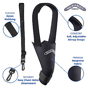 Walkabout Harnesses Black Knee Brace for Dogs Treat ACL, CCL Injury, Arthritis, Joint Pain, Fatigue and Stress with The Walkabout Knee Brace (ML Right)