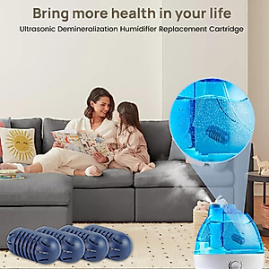 Demineralization Cartridge for Ultrasonic Humidifiers, Prevent Hard Water Build-Up, Reduces White Dust, Purifies Water Pack of 12