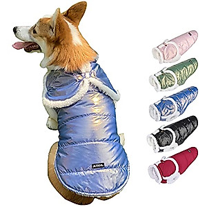 AIITLE Padded Vest Dog Jacket - Windproof Waterproof Cold Weather Dog Coat - Warm Dog Vest Fleece Jacket with Leash Hole - Dog Clothes for Small Medium Large Dogs Boy Girl for Everyday Use Blue XL