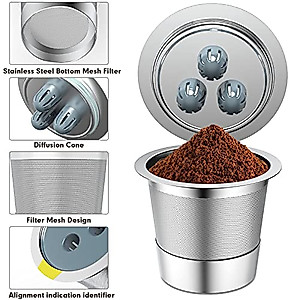 Stainless Steel Reusable K Cups Compatible with Ninja Dual Brew Coffee Maker, K Cup Reusable Coffee Pods,Permanent Reusable Coffee Filters for Ninja CFP201 CFP 300 CFP301 CFP305 CFP307 CFP400 (1Pack)