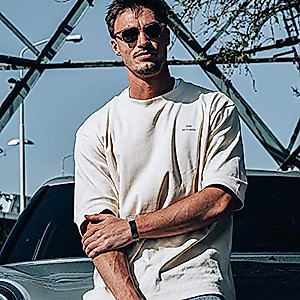 XUANPAI Personalized Custom Message Silicone Stainless Steel ID Tag Wristband Bangle,Adjustable Bracelet (Grey-Engraving)