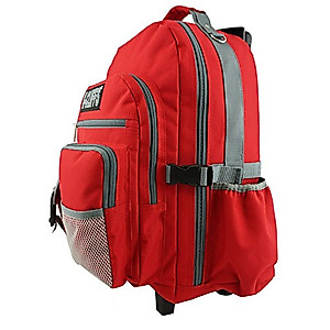 K-Cliffs Heavy Duty Rolling Backpack School Bookbag with Wheels Deluxe Wheeled Daypack