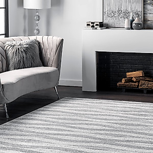 nuLOOM 7' x 9' Performance Indoor Area Rug, Non-Shed, Power Loomed High-Traffic Area Rug for Living Room, Bedroom, Home, Tristan Grey